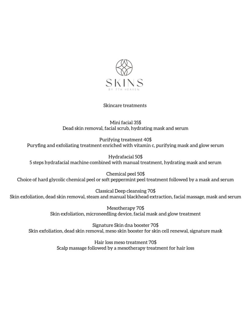 Services – 7th Heaven Spa